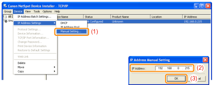 Setting the IP Address - Canon UK